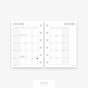 2026 Monthly Calendar Planner Inserts - PRINTED - Planner Inserts ...