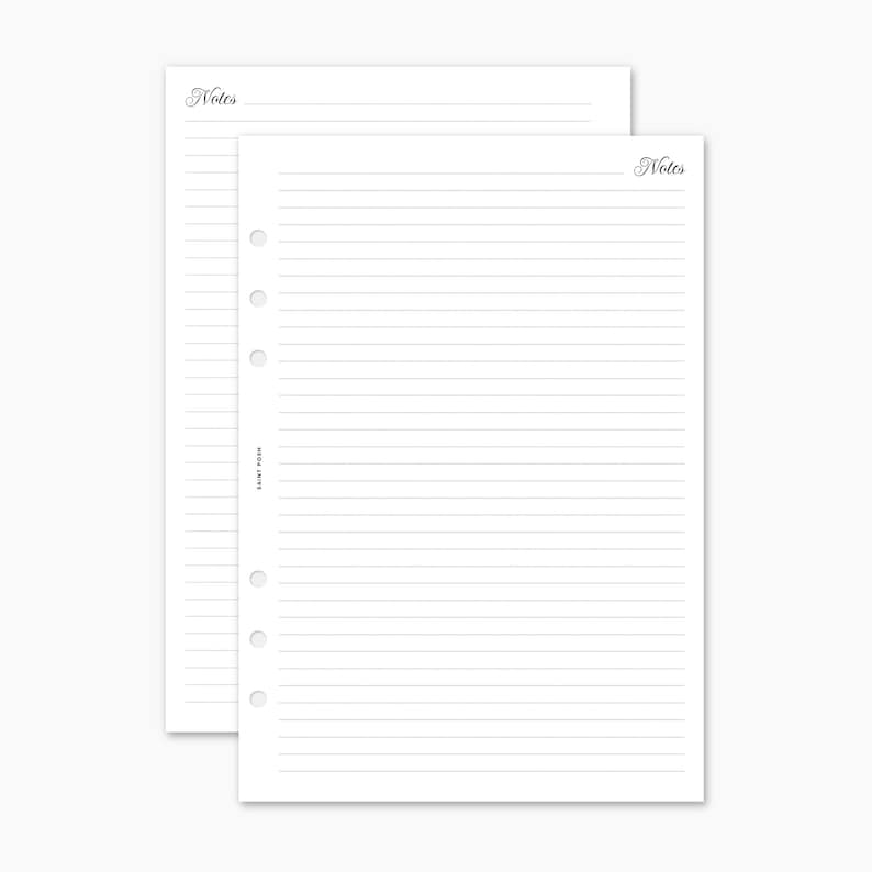 Classic Notes PRINTED Planner Inserts & Agenda Refill | Etsy