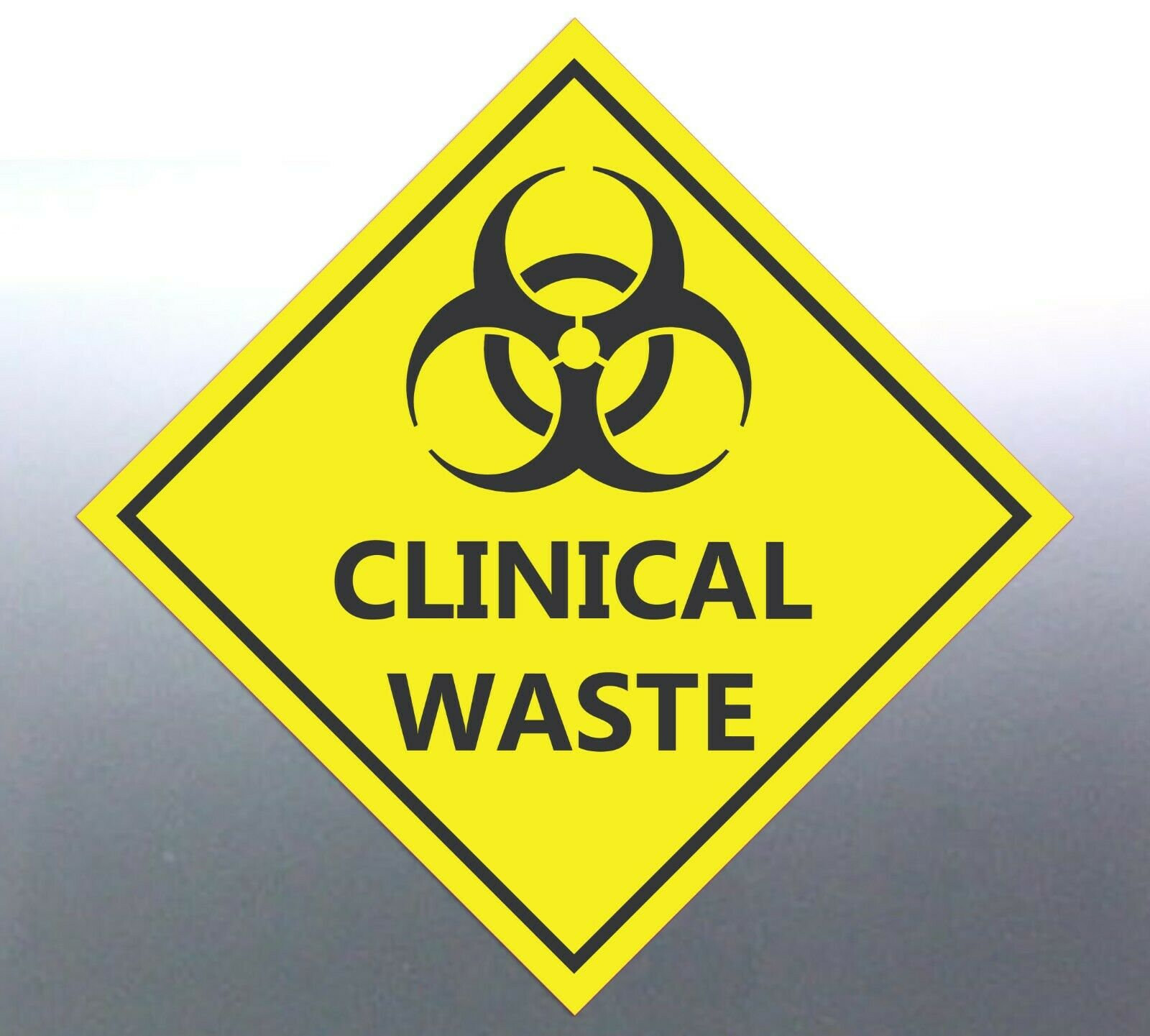 10 at 22cm Clinical Waste Decal Safety Material Yellow Sticker Symbol ...