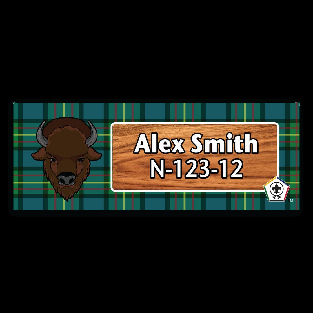 Wood Badge Name Tag Buffalo Tartan - Etsy