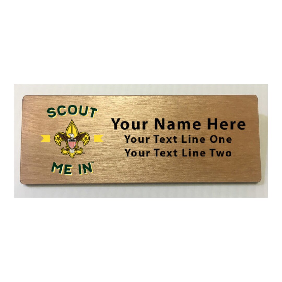 Scout Me in Large Name Tag - Universal Logo Wood - Etsy