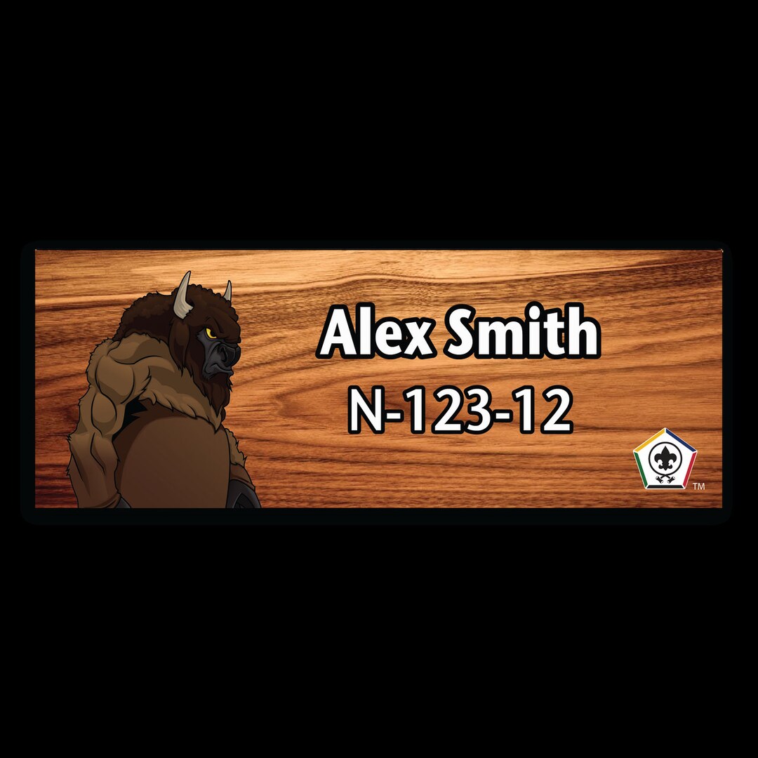 Wood Badge Name Tag Buffalo Tough Critter - Etsy