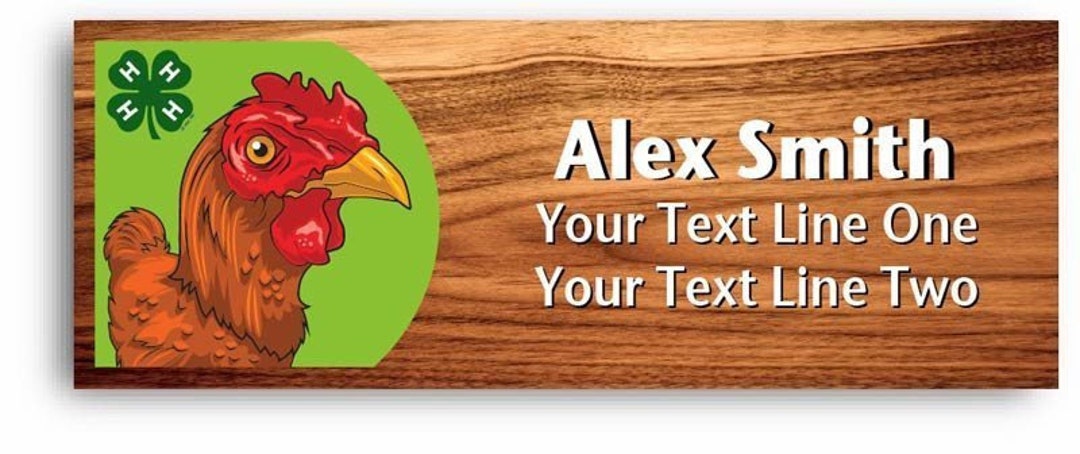 4-H Name Tag Chicken on Green - Etsy