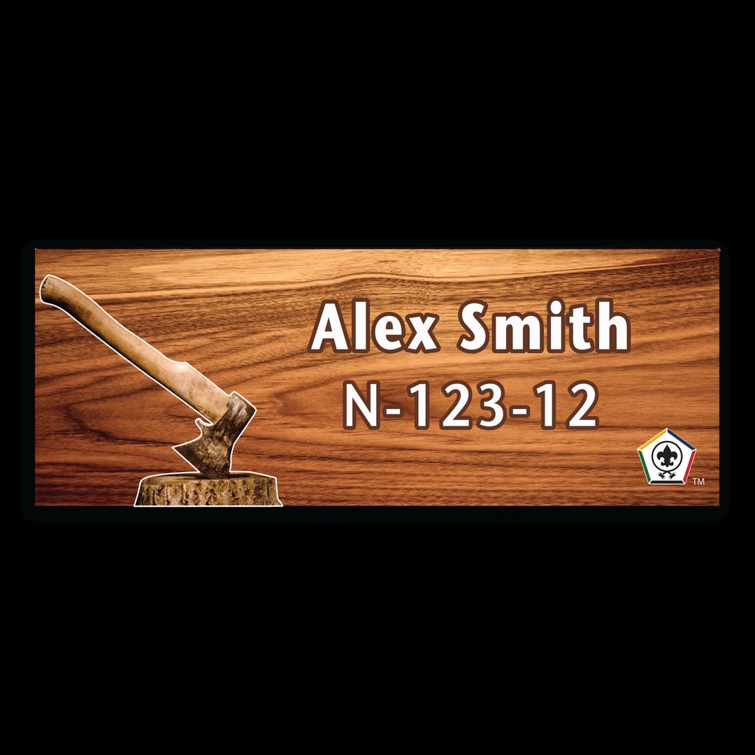 Wood Badge Axe Name Tag Brown Wood Axe - Etsy