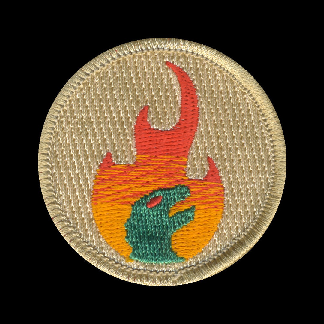 Flaming Dino Patrol Patch - Etsy