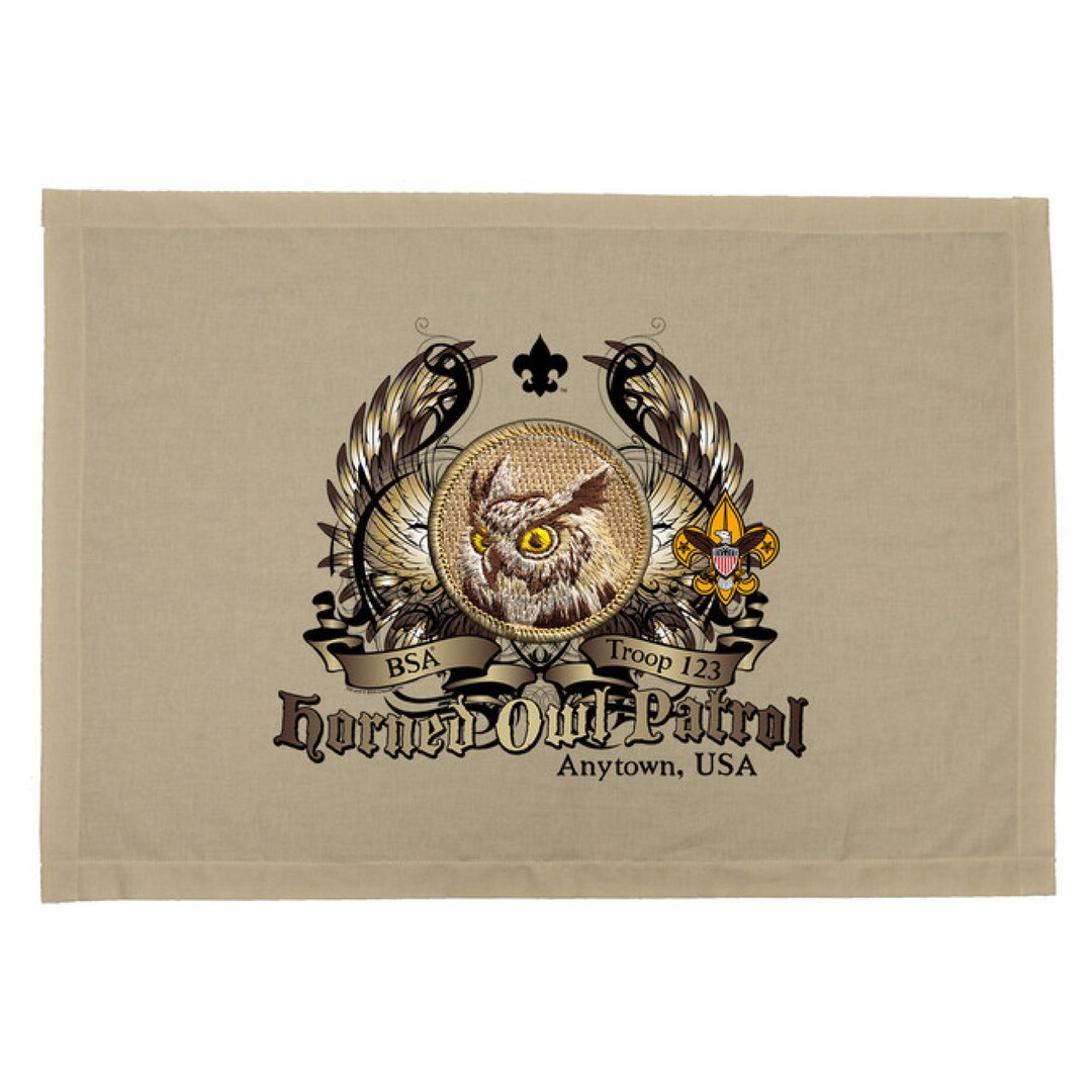 Custom Horned Owl Patrol Patch Flag With Colored Wings SP5770 - Etsy