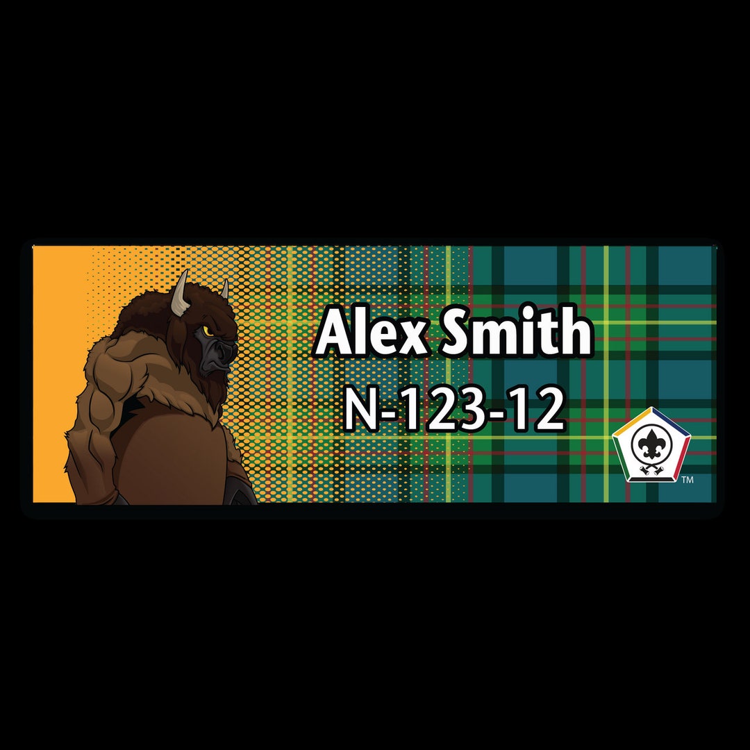 Wood Badge Name Tag Tough Buffalo Tartan Starburst - Etsy