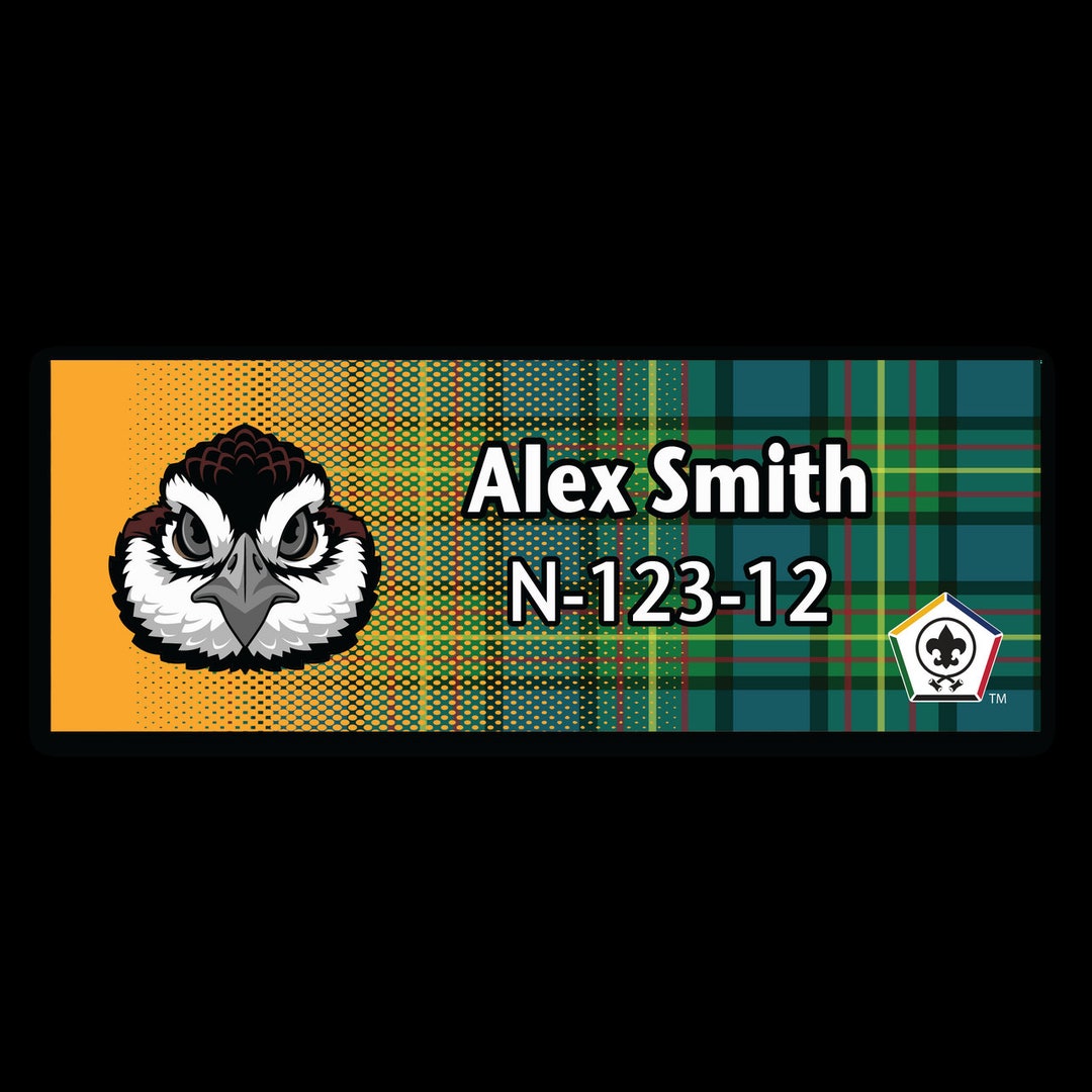 Wood Badge Name Tag Bobwhite Tartan Starburst - Etsy