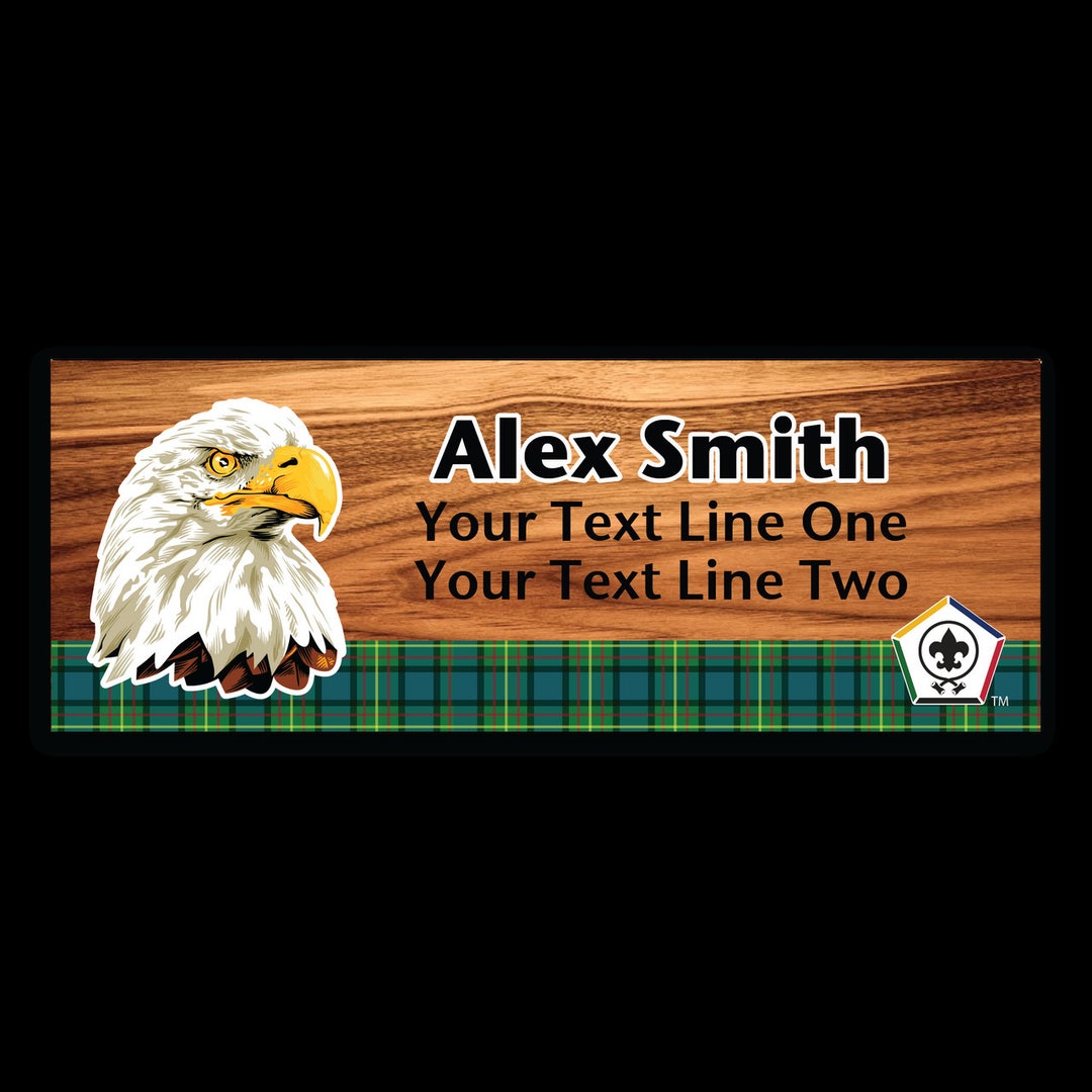 Wood Badge Name Tag Eagle Tartan Realistic Critter - Etsy