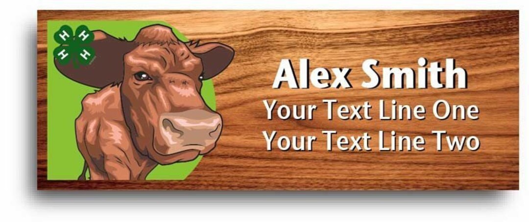 4-H Name Tag Beef Cattle on Green - Etsy