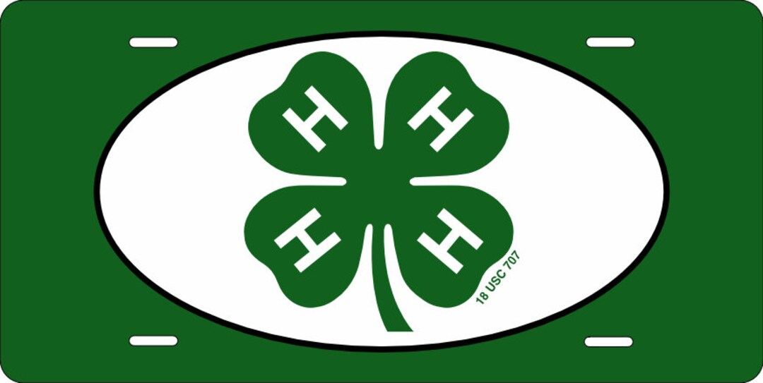 4-H License Plate - White Green Circle SP7255 - Etsy
