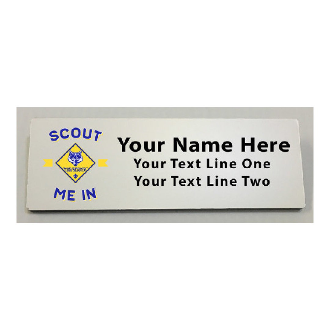 Scout Me in Large Name Tag - Cub Scout Logo Plastic - Etsy