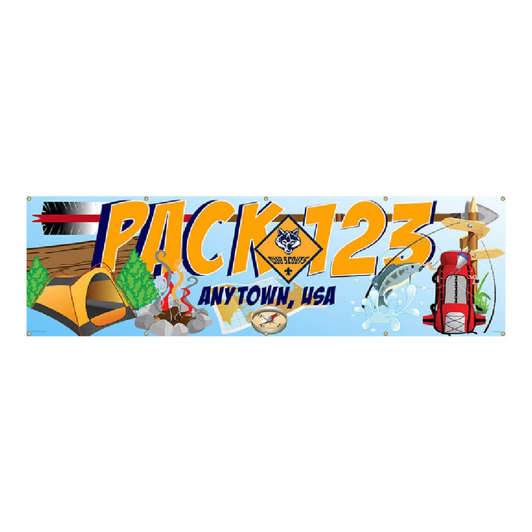 Cub Scout Pack Vinyl Banner - Hiking Gear (SP6119) - Etsy