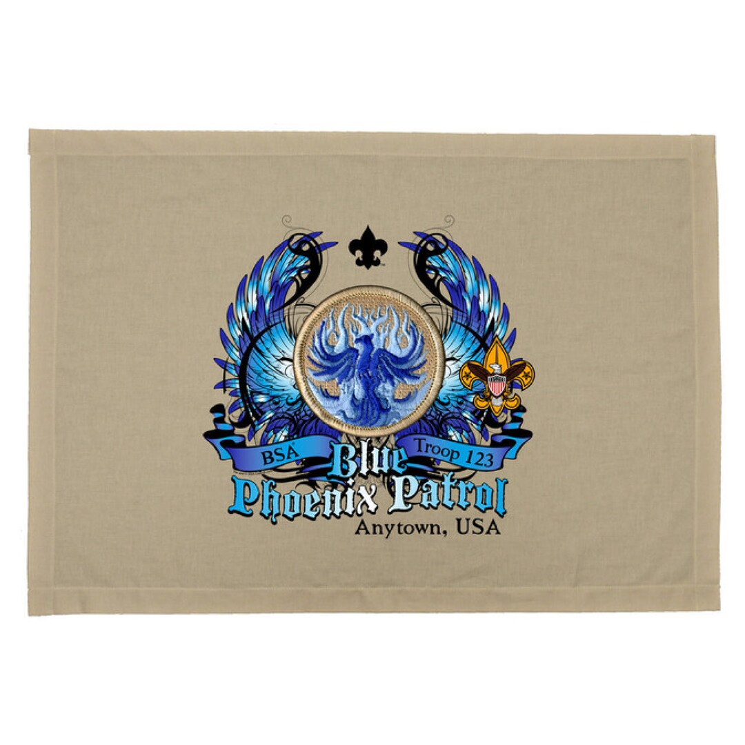 Custom Blue Phoenix Patrol Patch Flag With Colored Wings - Etsy