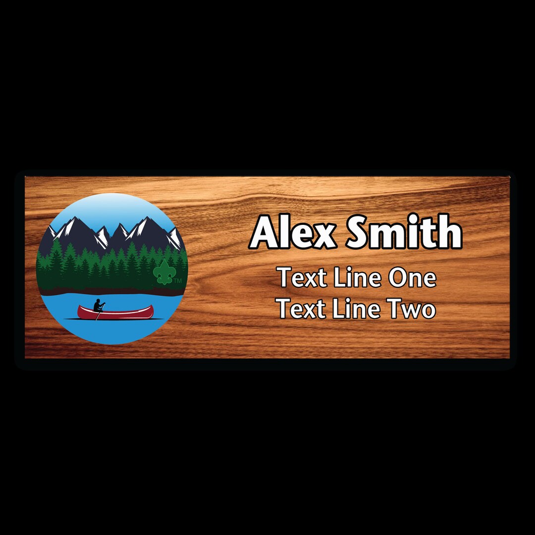 Canoe Name Tag Lake With Forest and Mountain Scene - Etsy