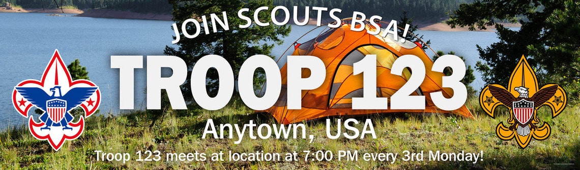 Scouts BSA Troop Recruitment Night Vinyl Banner - Lake (SP6111) - Etsy