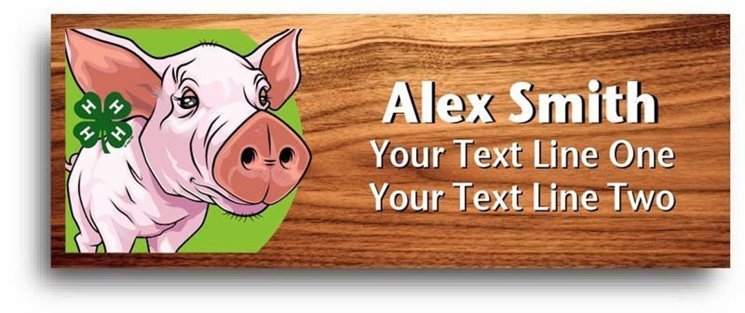 4-H Name Tag Pig on Green Background - Etsy