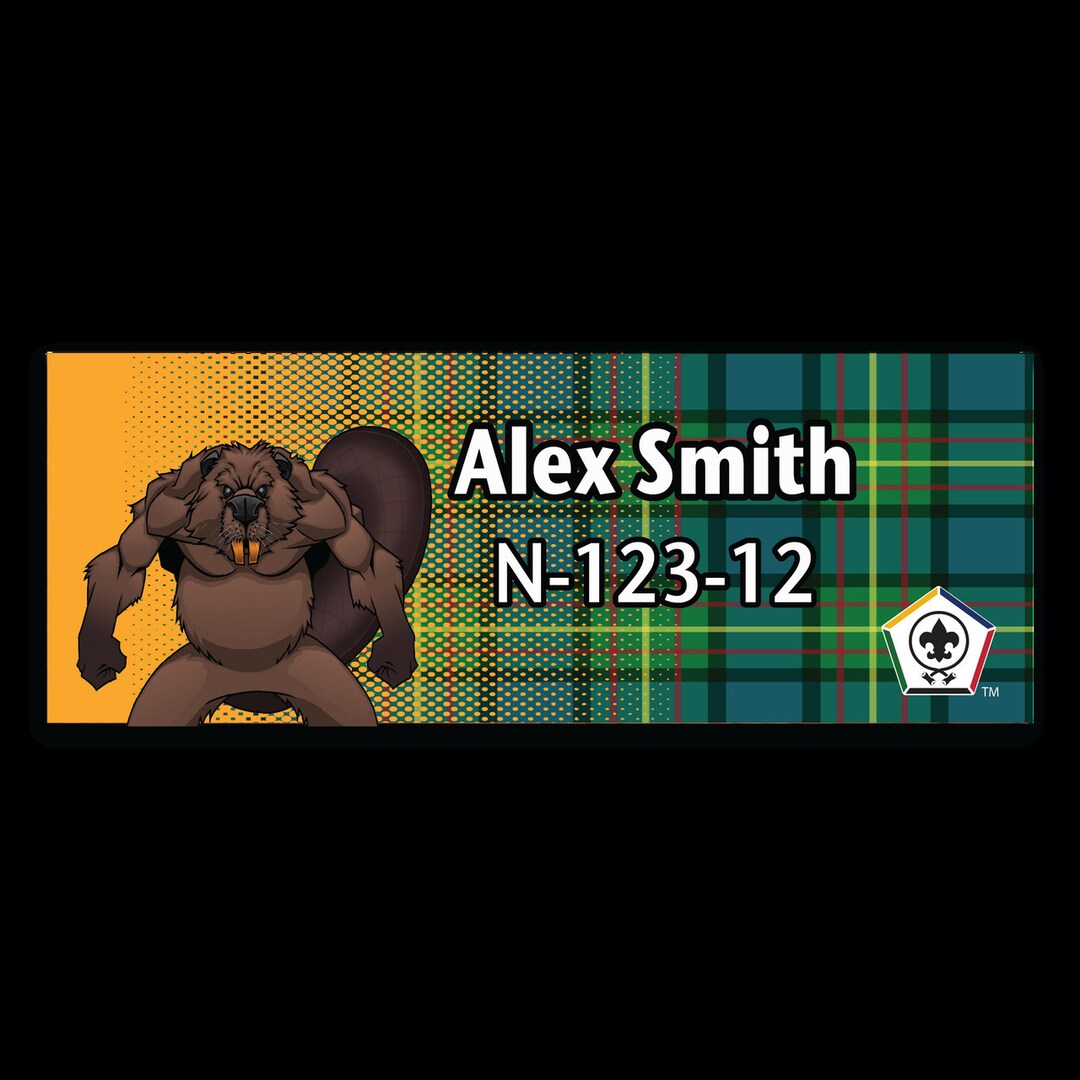 Wood Badge Name Tag Tough Beaver Tartan Starburst - Etsy
