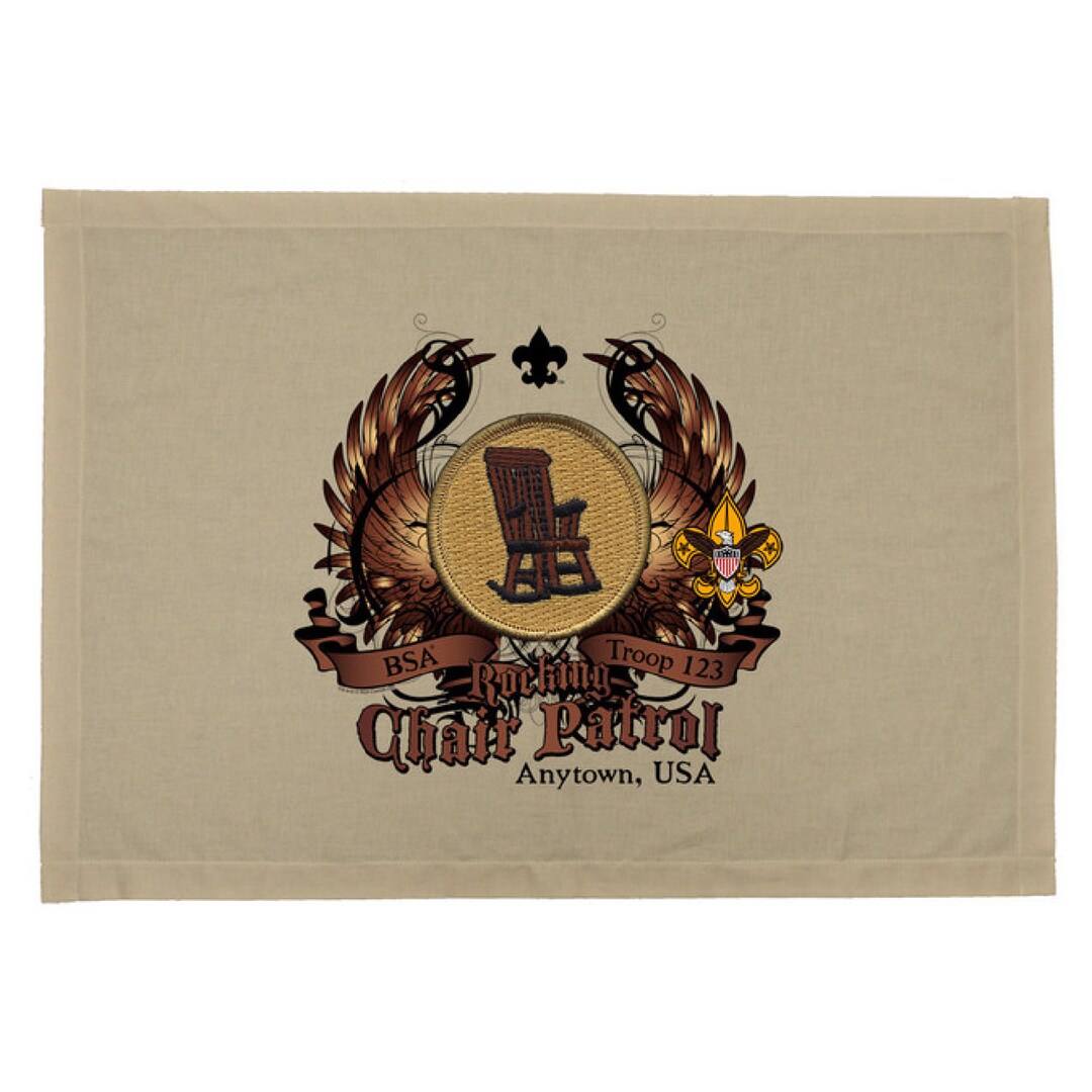 Custom Rocking Chair Patrol Patch Flag With Colored Wings - Etsy