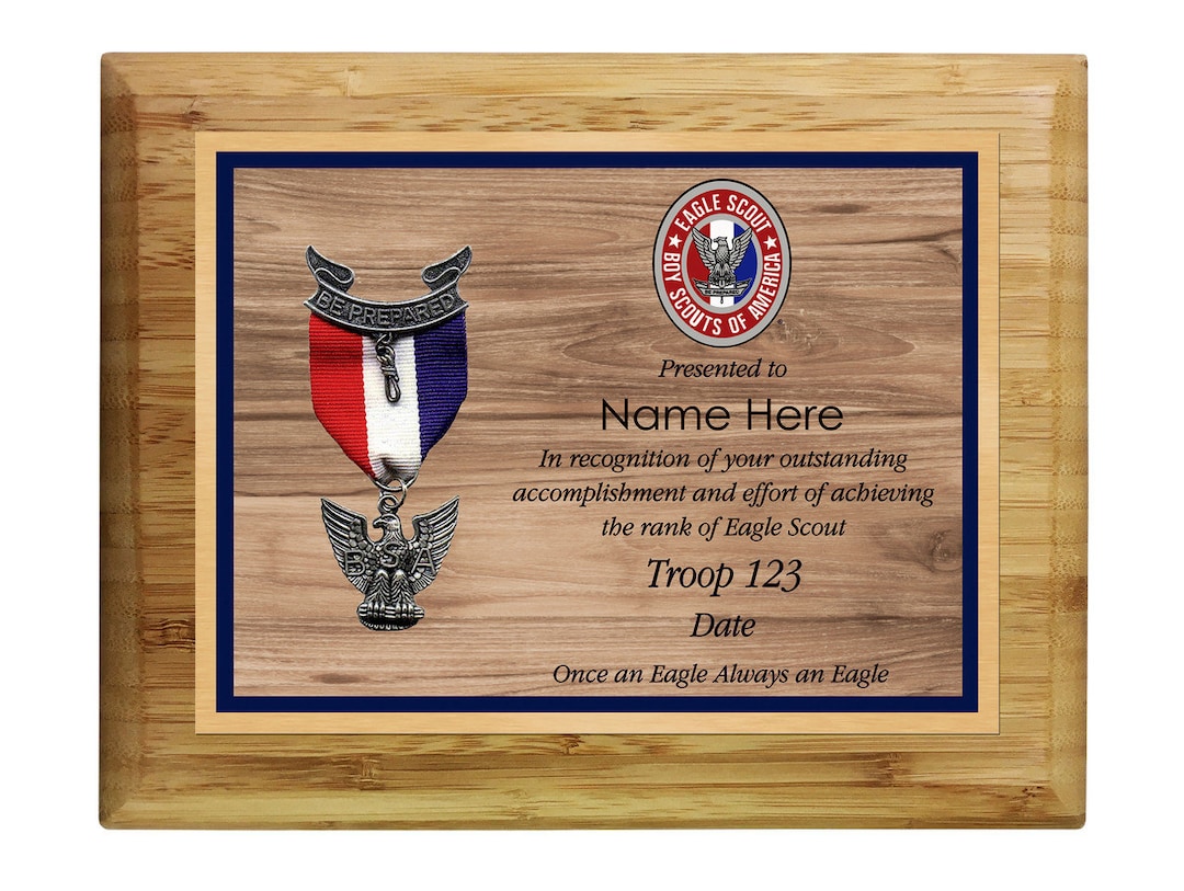 Eagle Scout Plaque - Wood Grain Design - Horizontal - Etsy