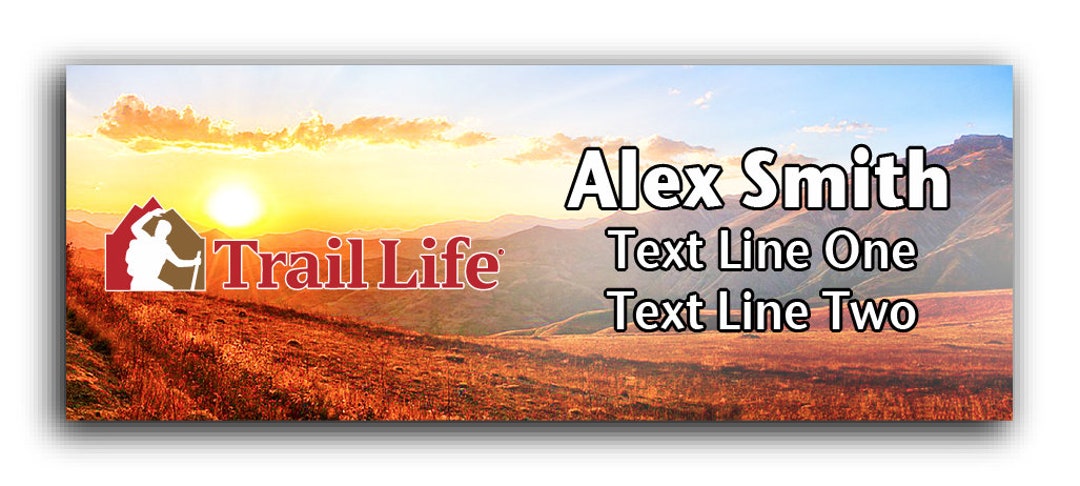 Trail Life Name Tag Sunset Mountain on Wood - Etsy