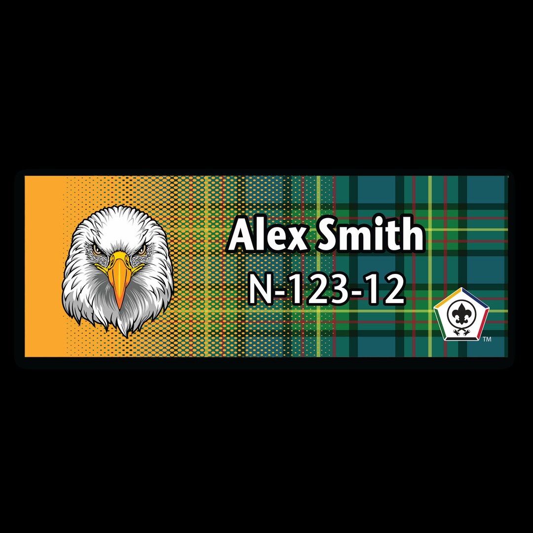 Wood Badge Name Tag Eagle Tartan Starburst - Etsy