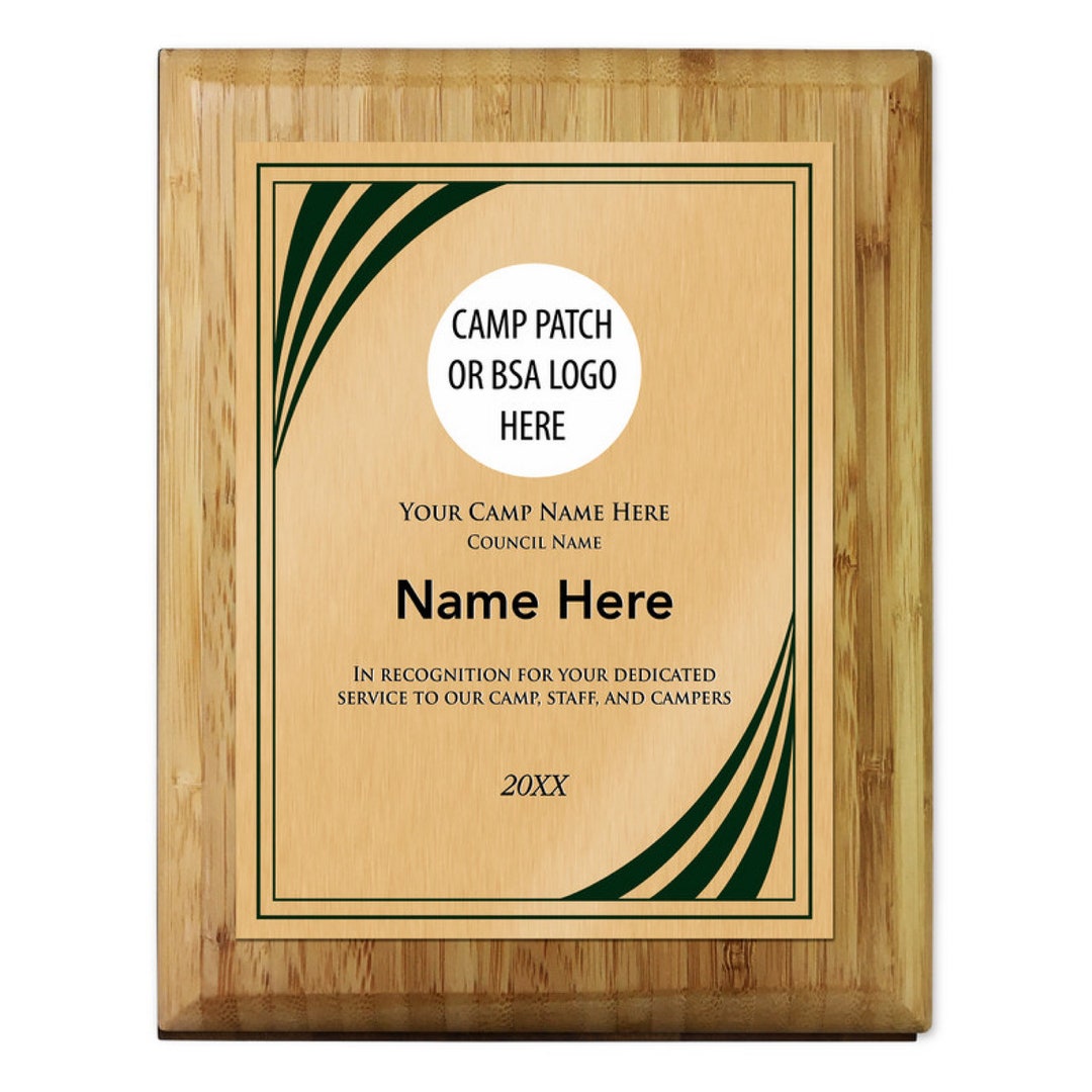 Camp Volunteer Plaque Stripes Design Vertical - Etsy