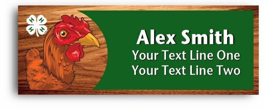 4-H Name Tag Chicken With Green - Etsy
