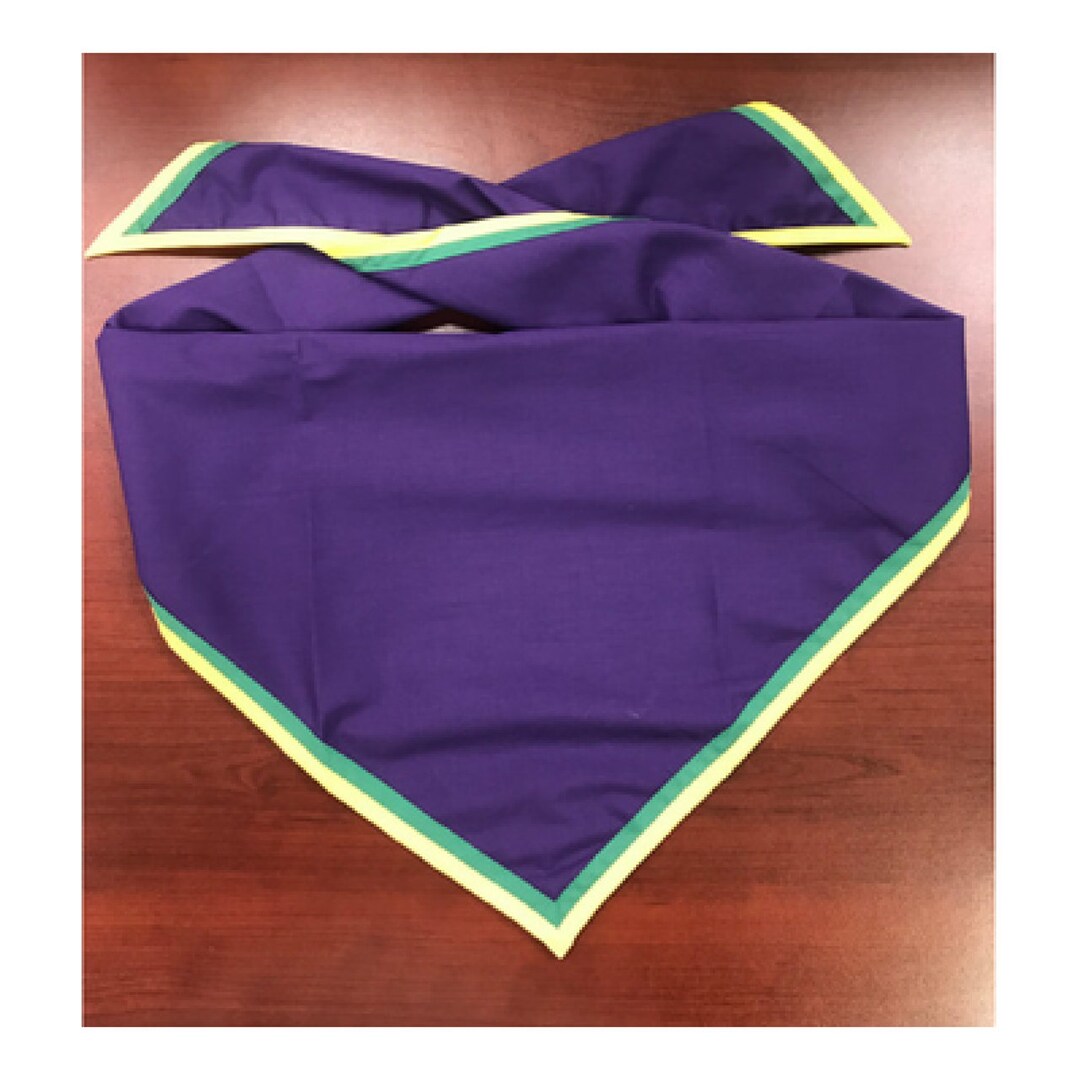 Blank Purple Neckerchief With Green and Bright Yellow Double - Etsy