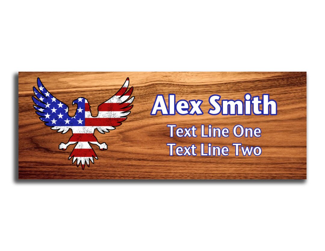 Eagle and Flag Name Tag Distressed Eagle and Flag Silhouette - Etsy