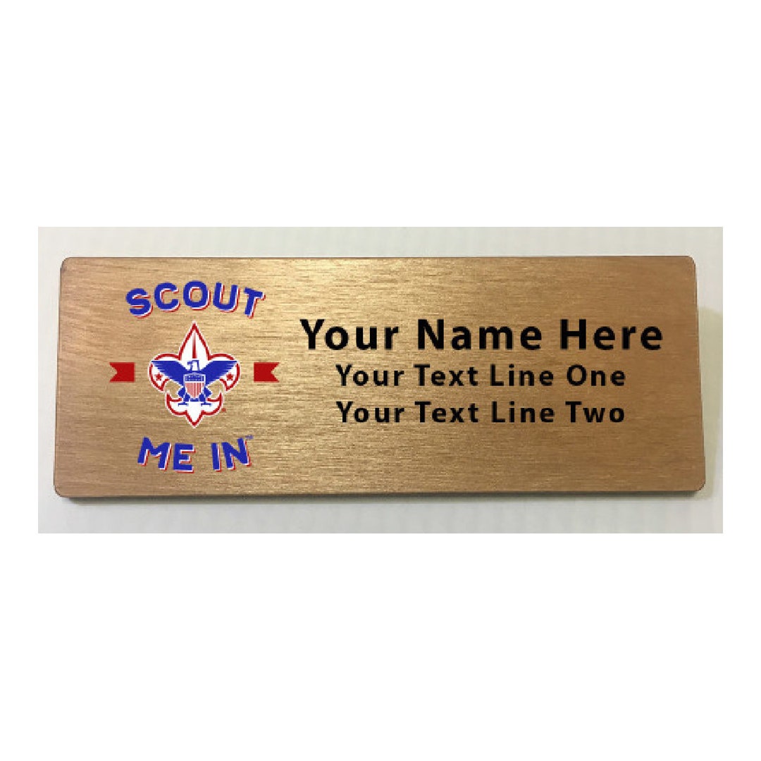 Scout Me in Large Name Tag - Corporate Logo Wood - Etsy