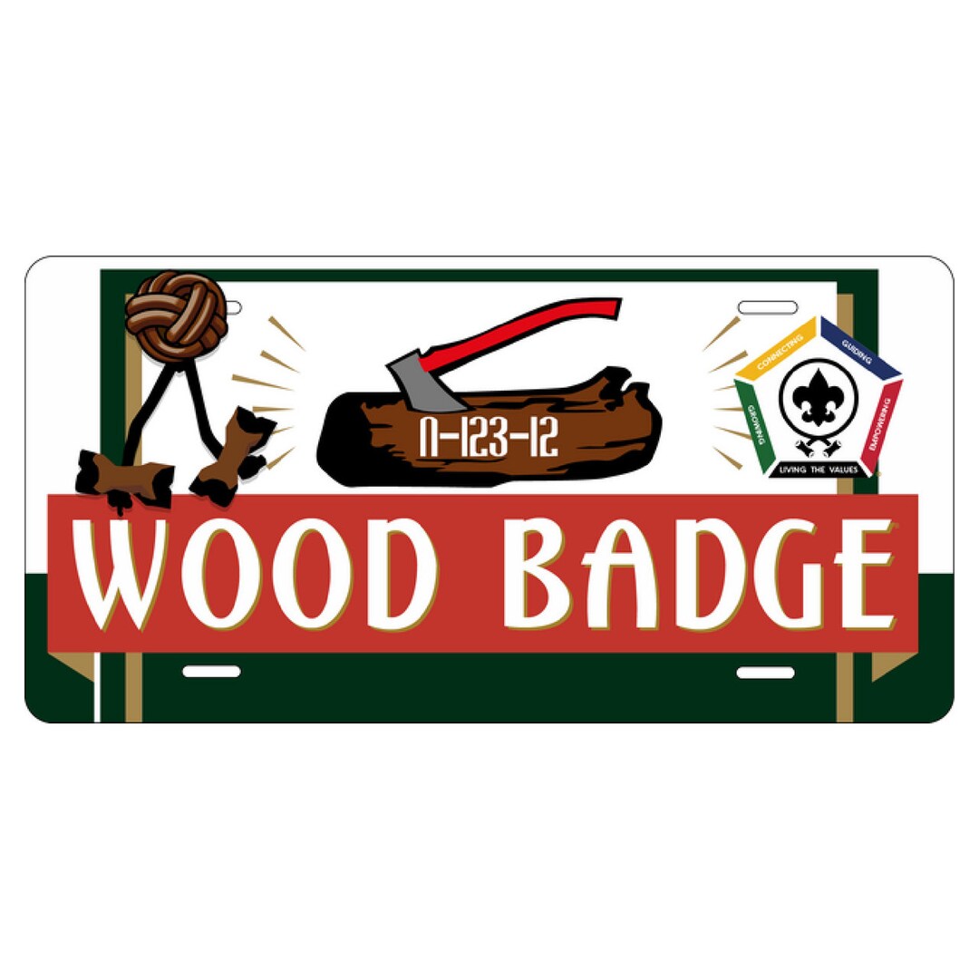 Wood Badge License Plate Axe and Log - Etsy
