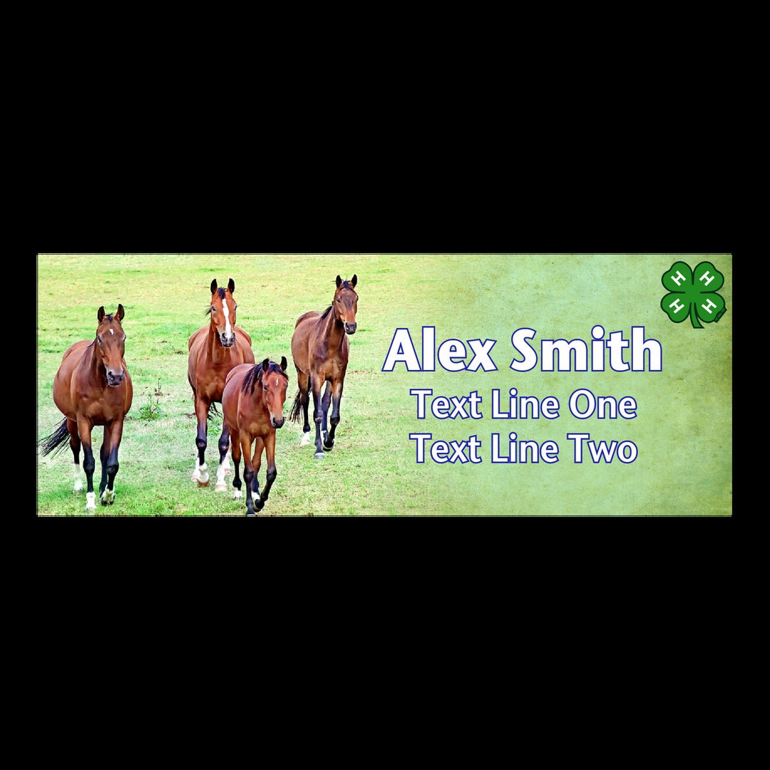 4-H Name Tag Four Horses - Etsy