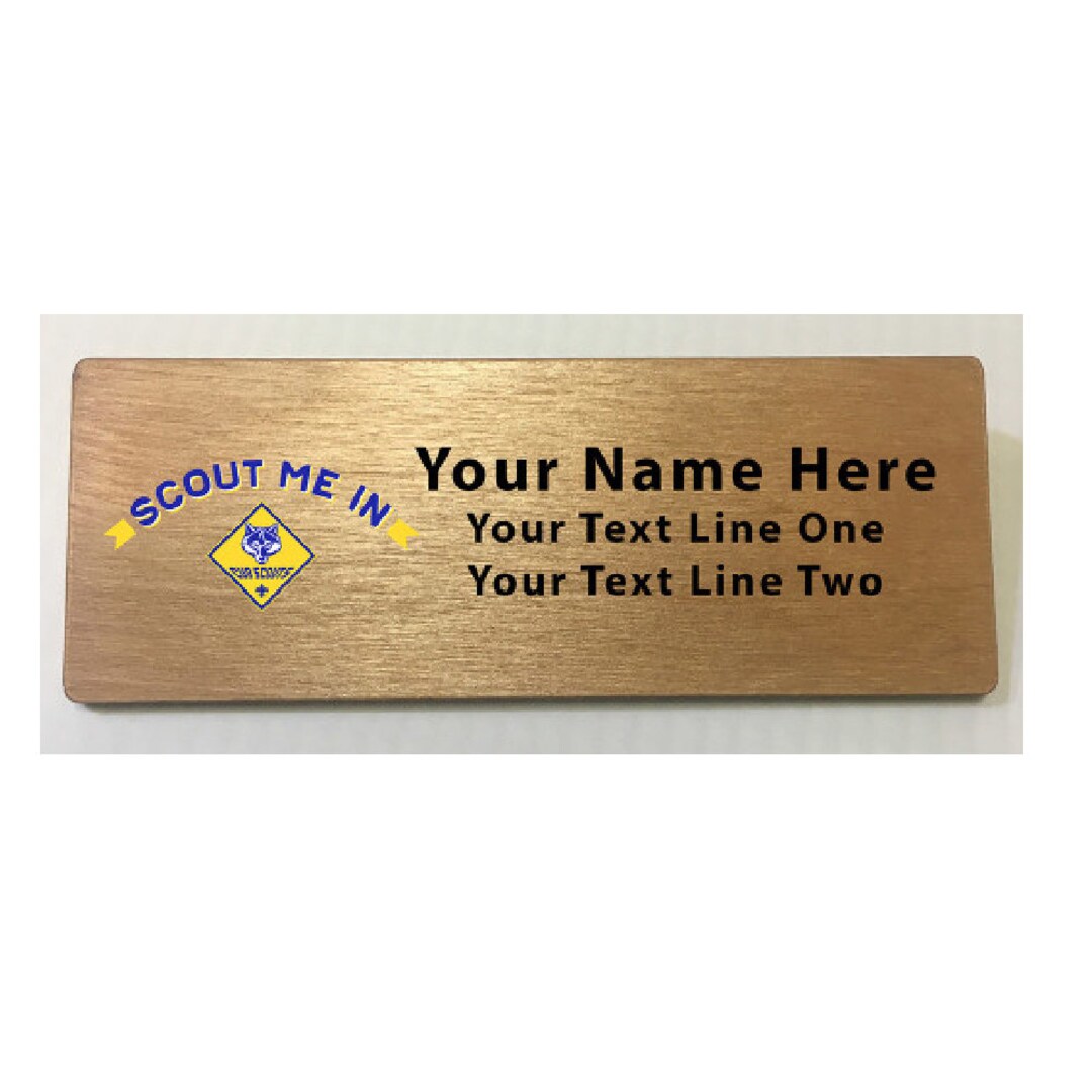 Scout Me in Name Tag - Cub Scout Logo Wood - Etsy