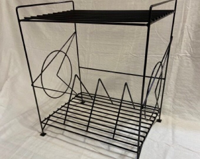Vintage Metal Wire Record Rack 40 Slot Vinyl Lps 45s 78s Stand Holder ...