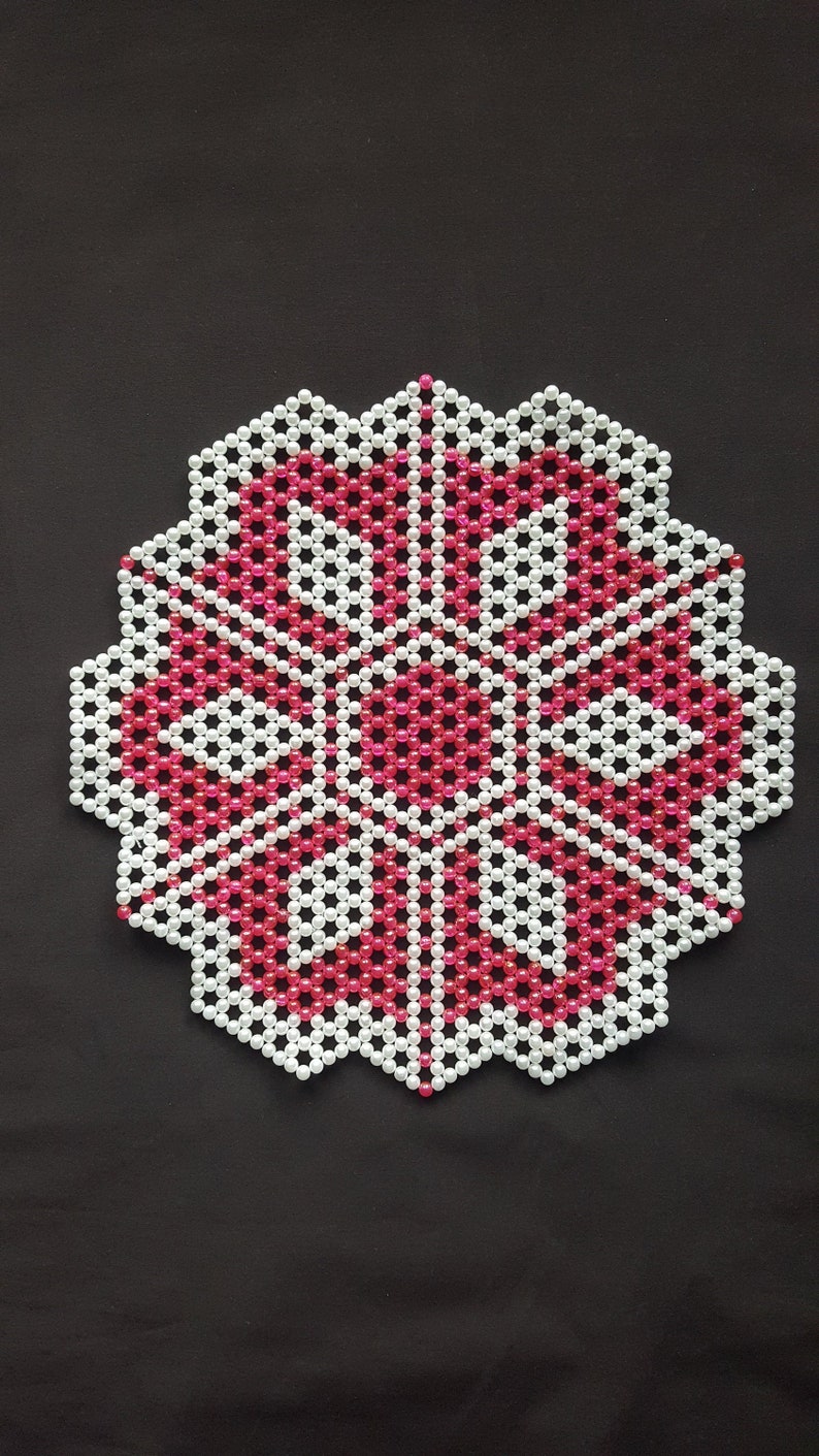 Pink & White Bead Table Accents/decor - Etsy