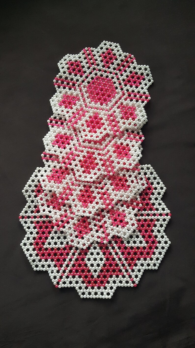 Pink & White Bead Table Accents/decor - Etsy