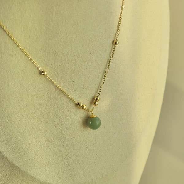 Jade Ball Pendant Necklace - Etsy