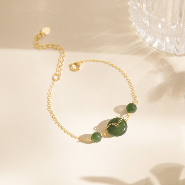 Natural Jade Donuts Bracelets - Etsy