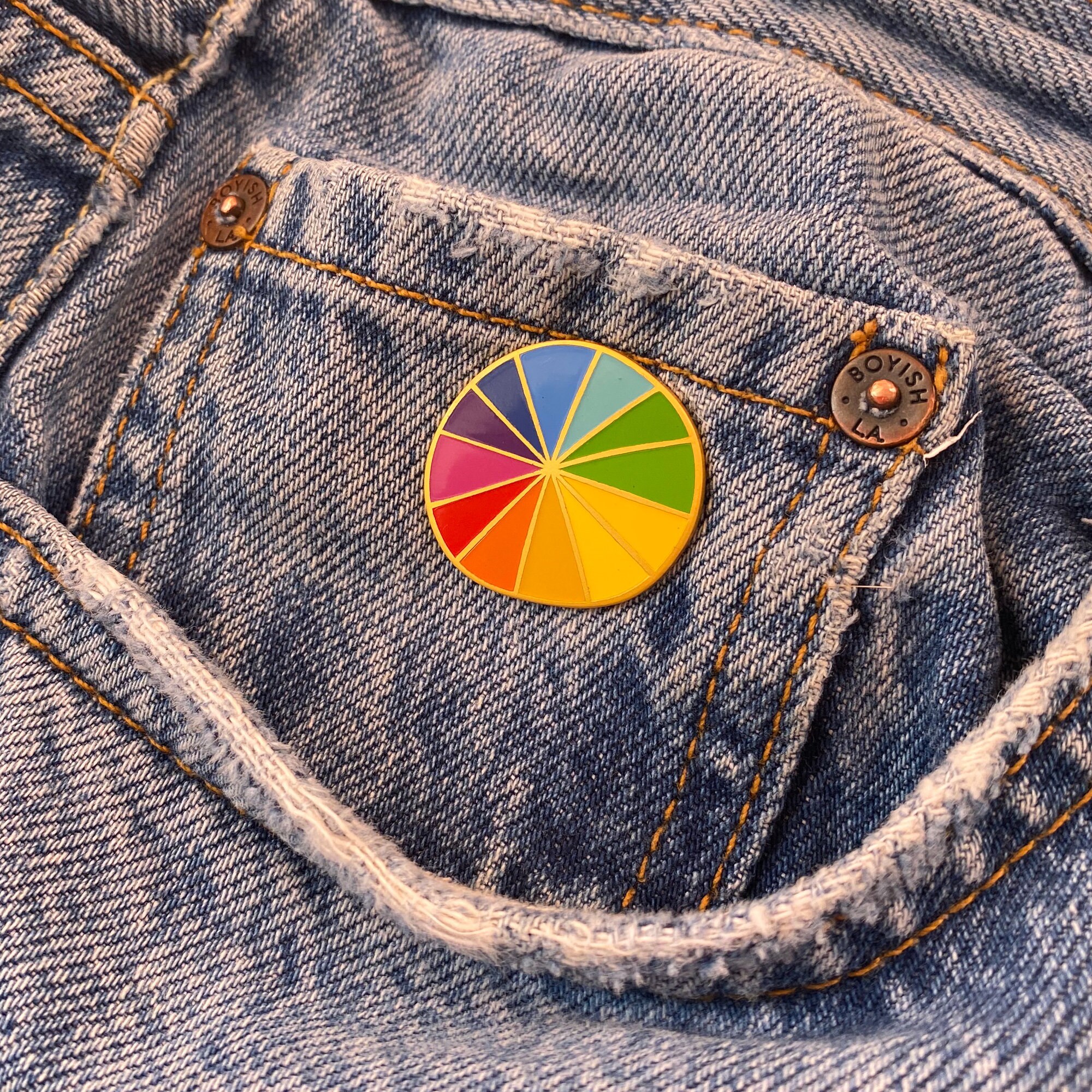 Color Wheel Enamel Pin - Etsy