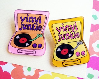 Record player pin | Etsy