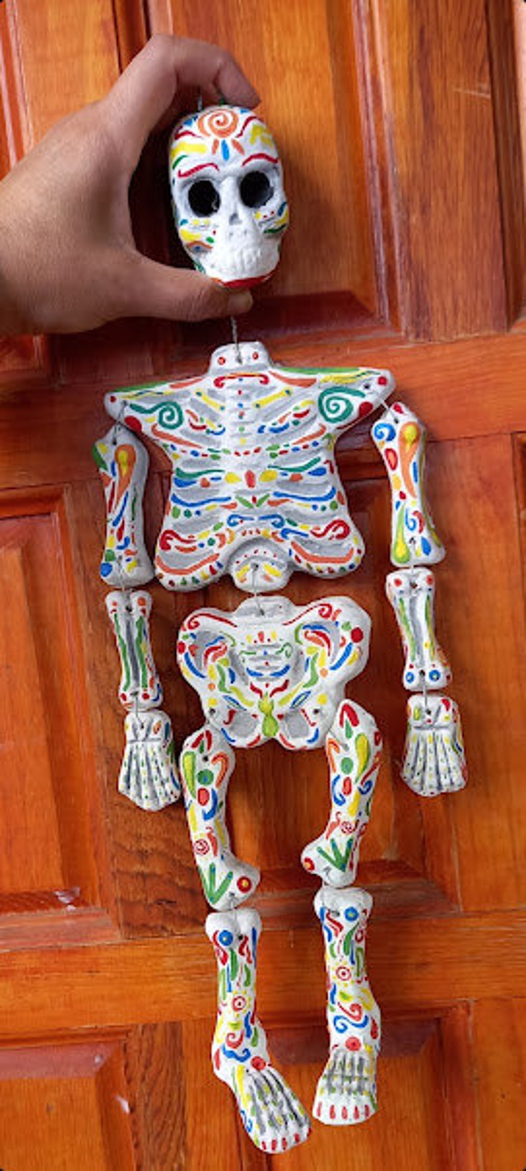 Calaca Día De Muertos Barro Pintada A Mano Calaca Day of the - Etsy