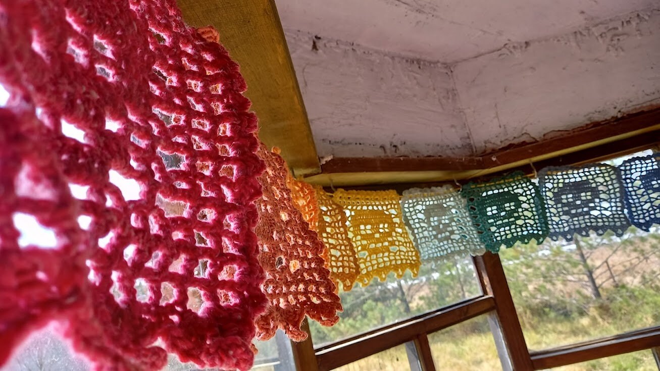 Papel picado Crochet Dia de Muertos Papel Picado Crochet Day of the ...