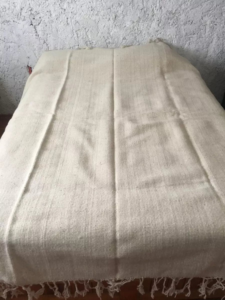 Cobija de lana 100% matrimonial mexicana, Mexican double bed wool ...