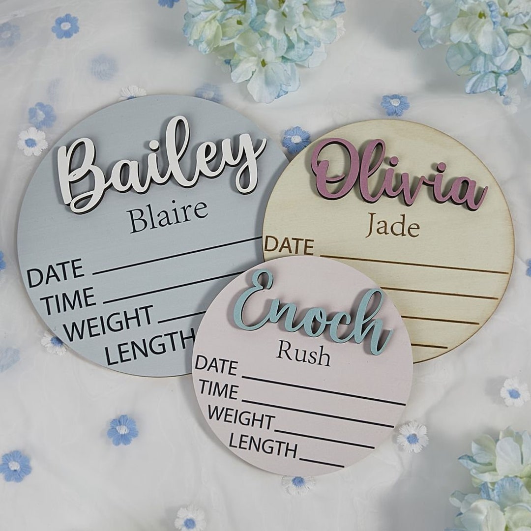 Personalized Baby Name Sign Baby Announcement Sign With Birth Stats ...