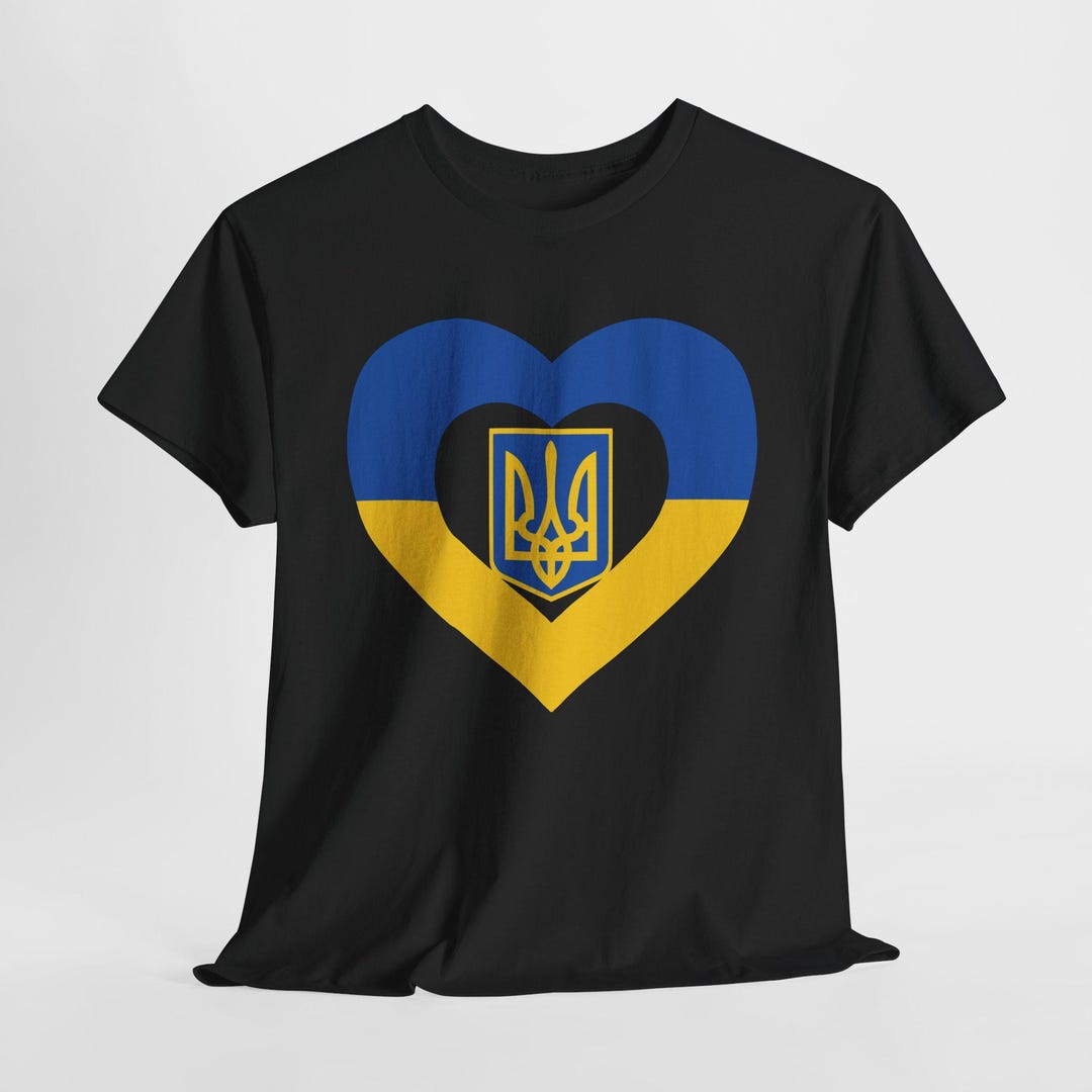 Ukraine Support T-shirt, Ukrainian Flag Heart Tee, Patriotic Unisex ...