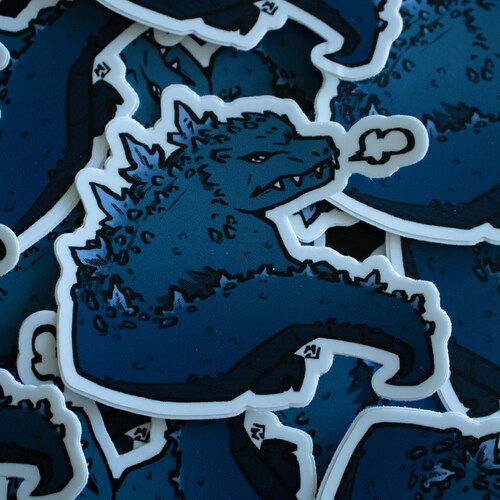 Godzilla Vinyl Sticker - Etsy
