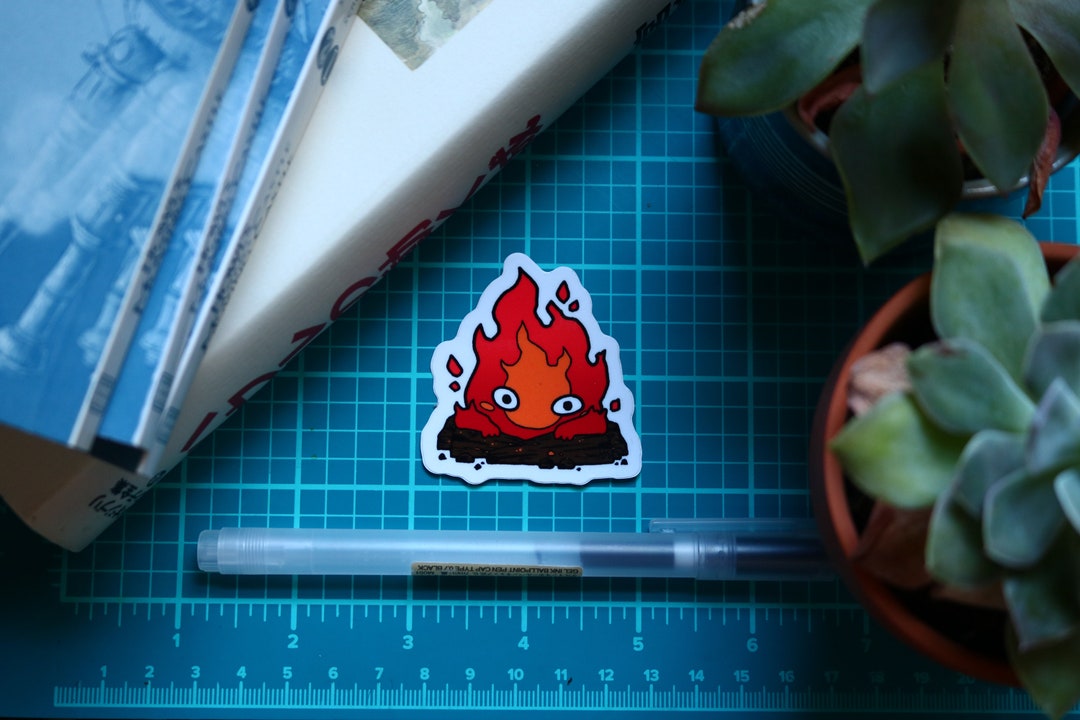 Calcifer, Fire Demon - Howl's Moving Castle Inspired Glossy Vinyl Die ...