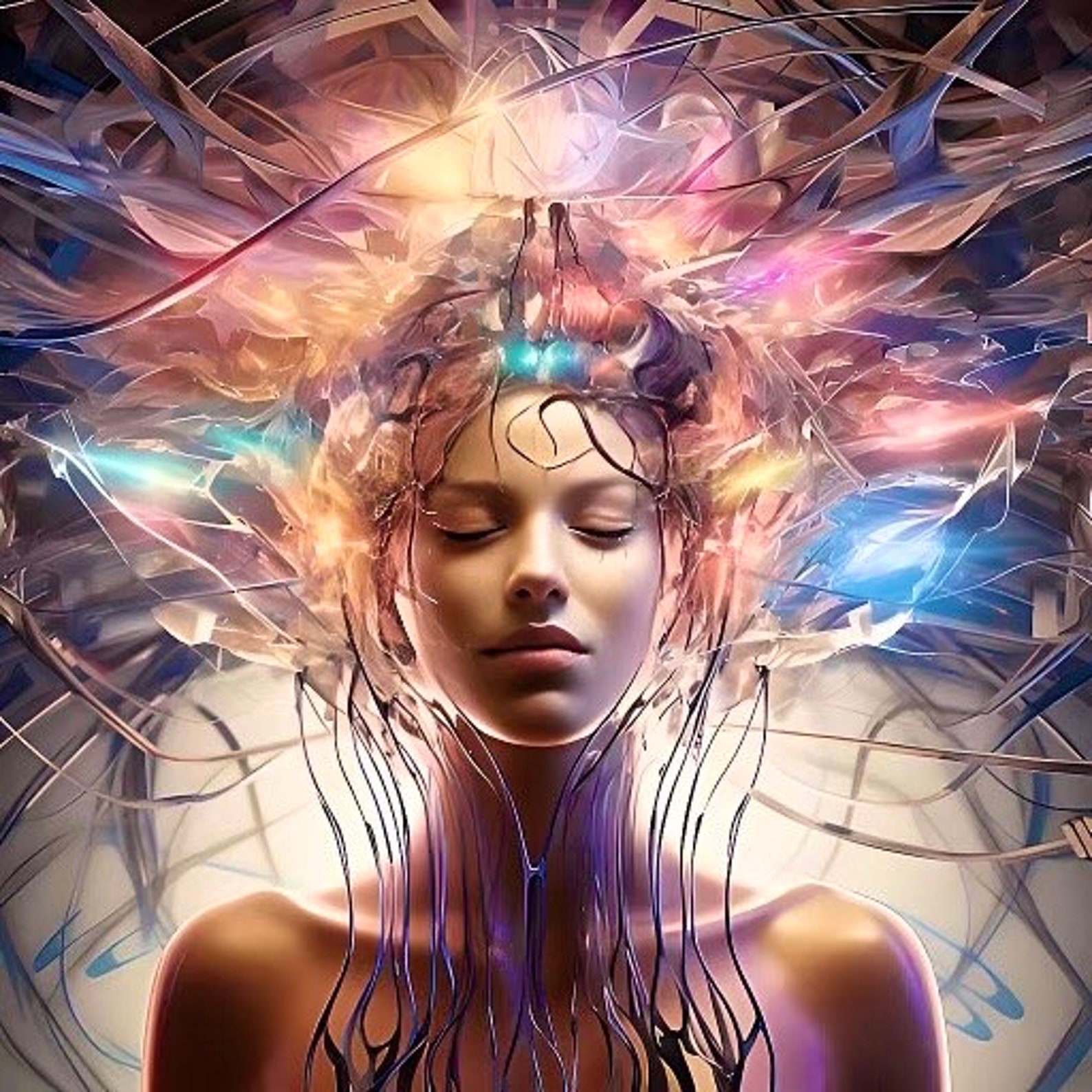 Synapses Rainbow Sci Fi Art Fantasy Female Art Unique Art Print Female Boho Art Picture - Etsy