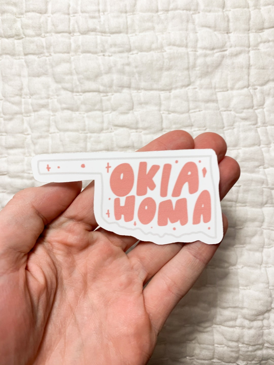 Oklahoma State Sticker Hand Drawn Oklahoma Sticker Printed - Etsy